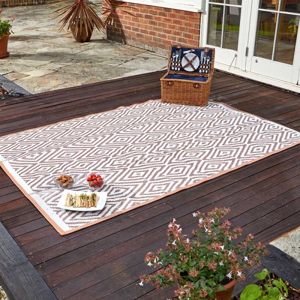Alfresco Picnic Rug Adana Mocha 90x180cm - Stewarts Garden Centre