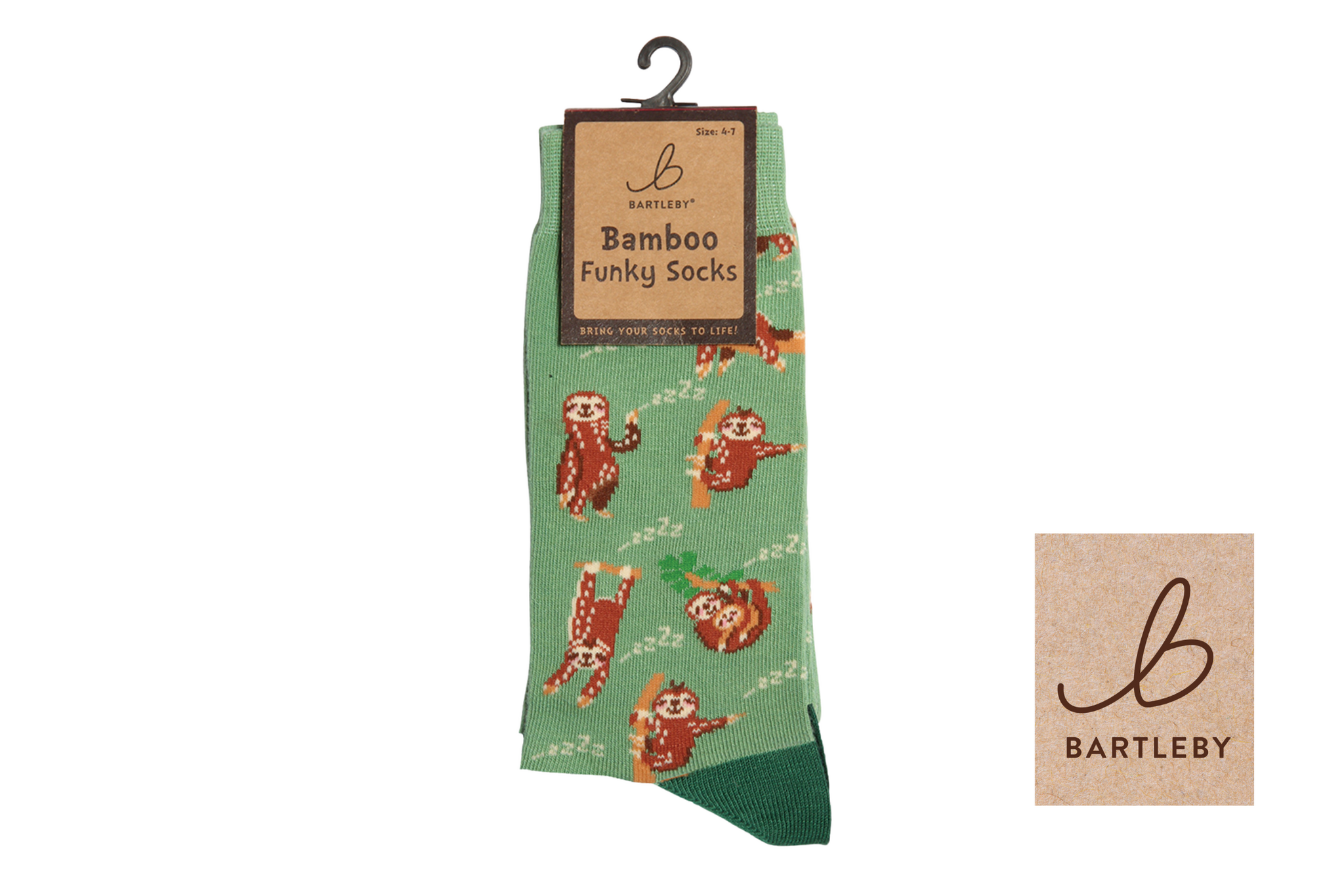 Bamboo Sock Sloth Size (4-7) - Stewarts Garden Centre