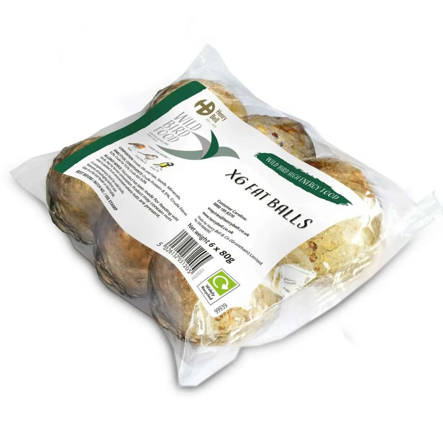 Henry Bell 6 x Fat Balls - Stewarts Garden Centre